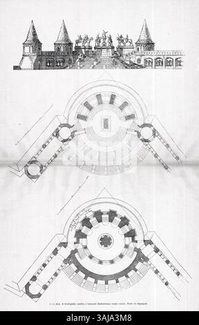 A detailed architectural plan, elevation, and section view of the North ...