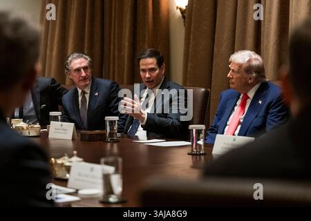 Secretary of State Marco Rubio, right, and White House Special Envoy ...