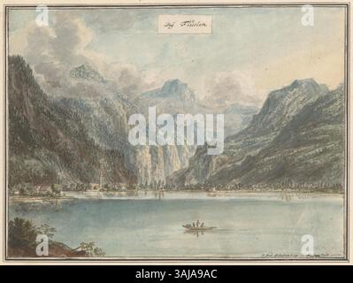 1769 Town view with mountains Stock Photo - Alamy
