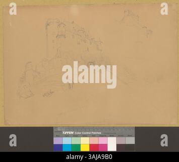This 1863 drawing by Johann Rudolf Rahn depicts the Maria-Laach Abbey ...
