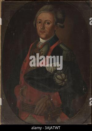 This 18th-century portrait represents a man from the period, dressed in ...