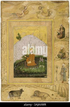 Babur , Mughal Emperor , Miniature painting , Zahir ud Din Muhammad ...