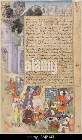 This historical scene depicts the Mughal Emperor Humayun greeting his ...