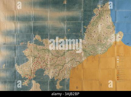 This Edo-period map, created by Shh Kuniezu, details the Su Province ...