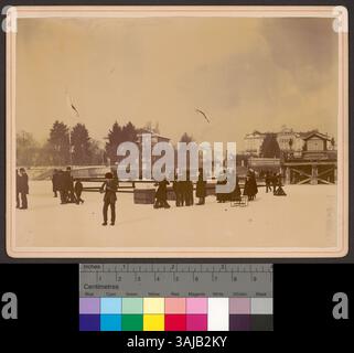 A historical photograph capturing a group of people gathered at Hotel ...