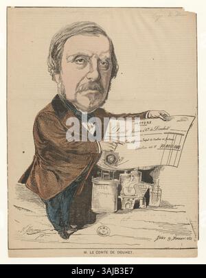 Wood engraving portrait of M. le comte de Douhet, created for the Boyer ...