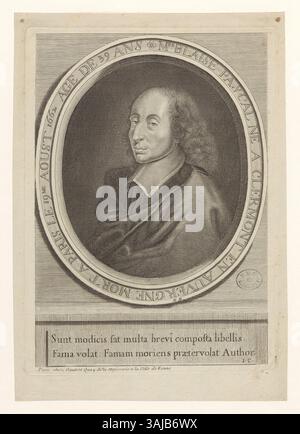This intaglio print commemorates Blaise Pascal, born in Clermont in ...