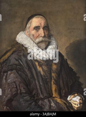 A 1650 portrait by Frans Hals depicting a man aged 73. This oil ...