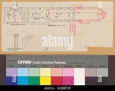 This print shows the floor plan of the monastery church of the former ...