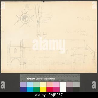 This architectural drawing shows the longitudinal section of the ...