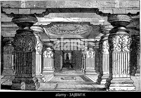 Interior Indra Sabha rock-cut temple, Ellora, Maharashtra, India Stock ...