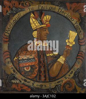 This portrait of Pachacuti, the tenth Inca emperor, is part of a ...
