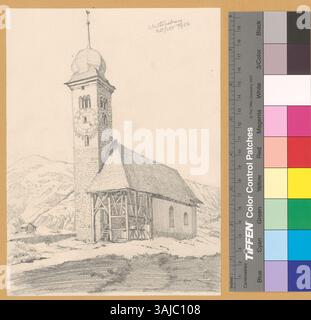This 1903 drawing by Johann Rudolf Rahn depicts the exterior view of the St. Jakob Chapel in ...