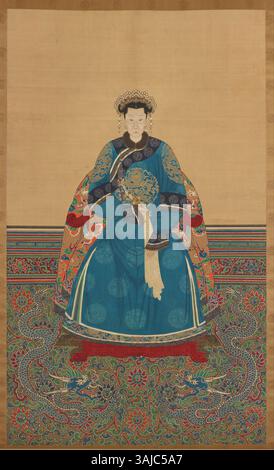 This portrait depicts the Imperial Noble Consort Hui Xian from the Qing ...