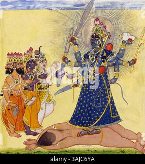 Goddess Bhadrakali Worshipped by the Gods from a tantric Devi series ...