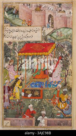 This illustration from the Baburnama manuscript depicts the Mughal ...