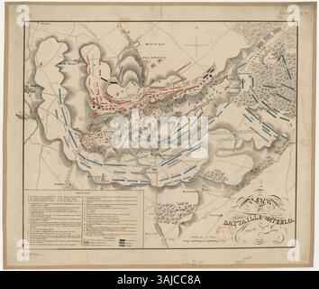 Map of the Battle of Waterloo, 1815, 1816 print Map of the site where ...