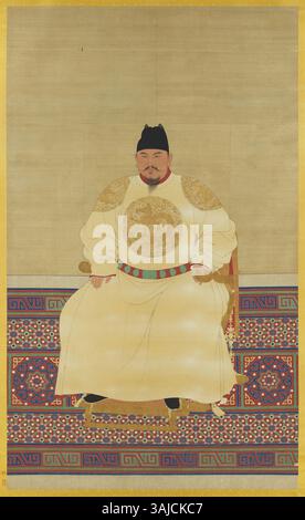 A portrait of Emperor Ming Taizu, also known as Hongwu, from the Ming ...