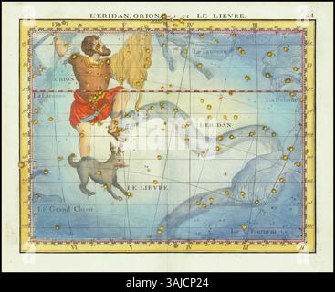 John Flamsteed's 1776 star chart featuring the constellations Hercules ...