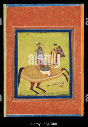 This portrait of Aurangzeb, the Mughal emperor, depicts him in his ...