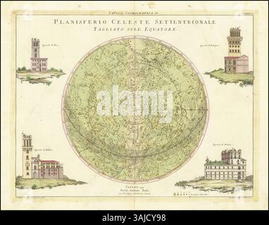 A historical celestial map depicting the Northern Hemisphere from the ...