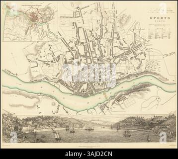 Map Of Porto 1833 Stock Photo - Alamy
