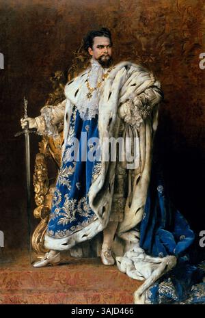 This image is a portrait or representation of King Ludwig, a Bavarian ...