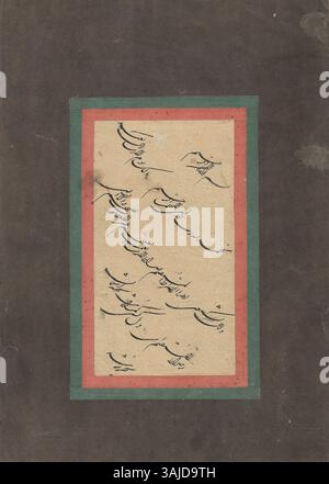 A work of art featuring Nasta'liq script, a calligraphic style of ...