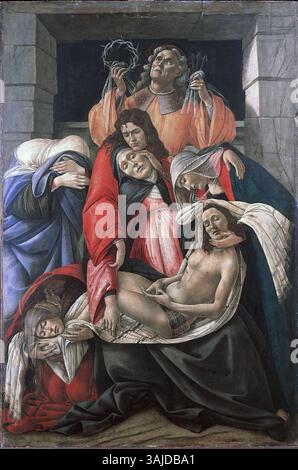 The painting titled 'Lamentation' depicts the biblical scene of the ...