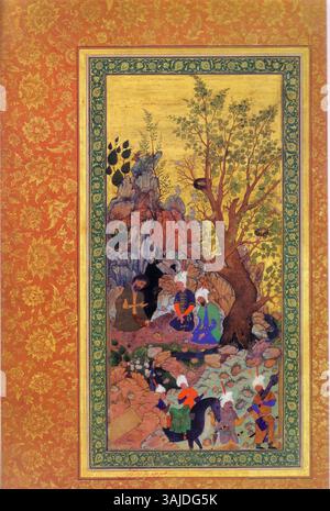 A folio from the Golshan Muraqqa, dating back to the 16th century. The ...