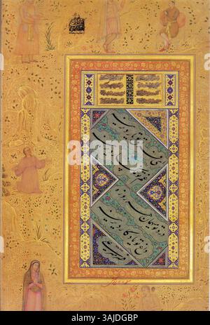 This folio from the Golshan Muraqqa, created in the 16th century ...
