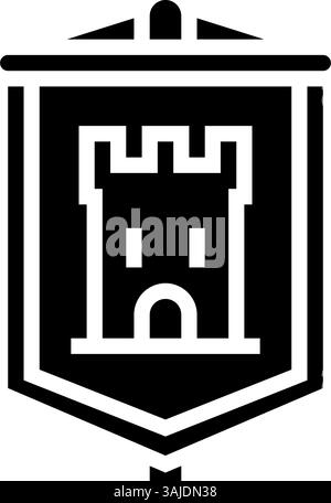 flag heraldry medieval glyph icon vector illustration Stock Vector ...