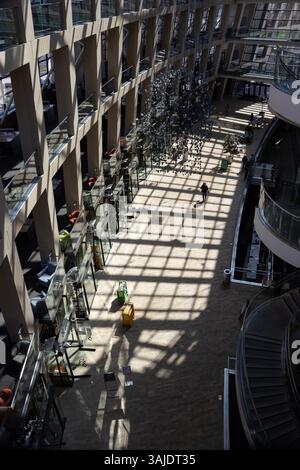 A view from above of the atrium in the Salt Lake City Main Library in ...