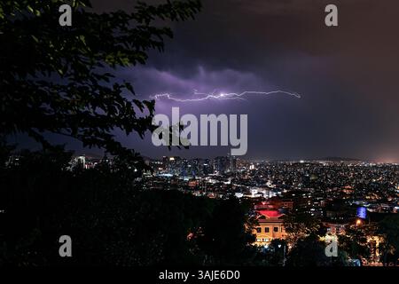 Lightning over Istanbul City, Turkiye Stock Photo - Alamy