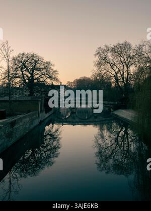 Dawn at Claire Bridge, River Cam, Claire College, University of ...