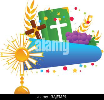 Holy eucharist vector religions cartoon frame Stock Vector Image & Art ...