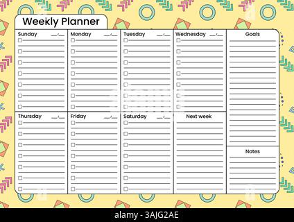 Abstract weekly planner Stock Vector Image & Art - Alamy