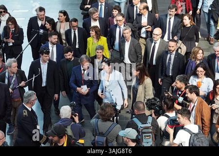Milano, Italia. 11th Apr, 2025. From L, Marco Sabetta, Maria Porro ...