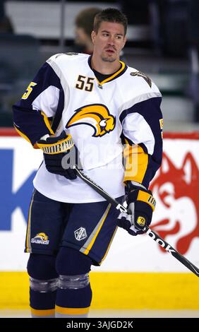 Buffalo Sabres' Jochen Hecht, of Germany, celebrates his goal against ...