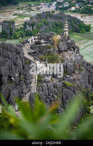 Aerial view of Hang Mua, pagoda and viewpoint, Ninh Binh, Vietnam Stock ...