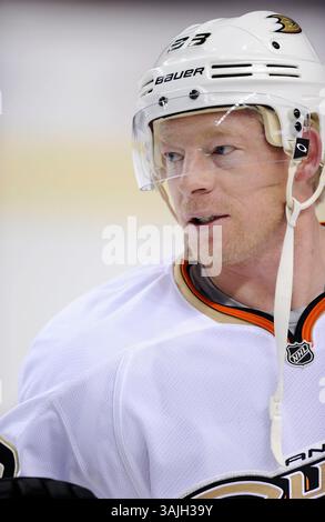 Profile photo on Anaheim Ducks D Jacob Trouba during an NHL (National ...
