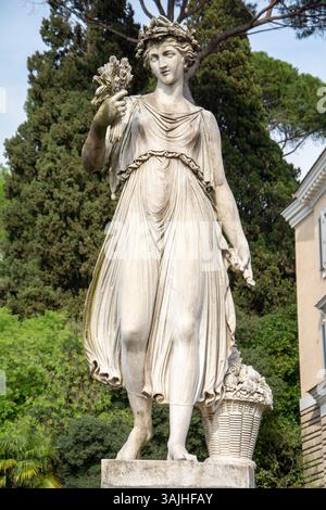Statue representing the summer in Piazza del Popolo in Rome Stock Photo ...