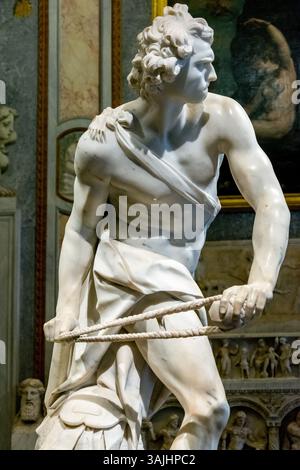 Marble statue by Bernini of David about to slay Goliath Stock Photo - Alamy