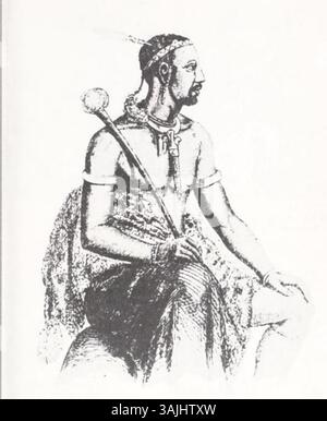 This portrait of King Moshoeshoe of the Basotho captures the regal ...