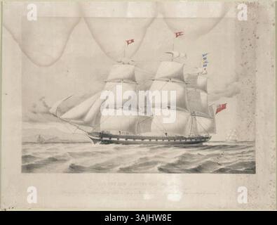 Australian White Star Line packet ship, the Ben Nevis. Date: 1852 Stock ...