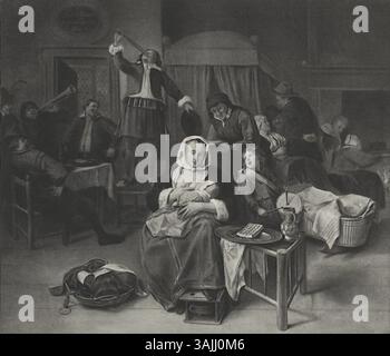 This painting by Jan Steen captures a lively, genre scene from everyday ...