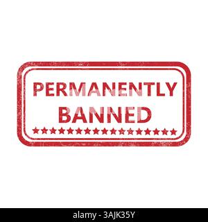 PERMANENTLY BANNED Rubber Stamp Design - Bold Red Office Mark Template ...