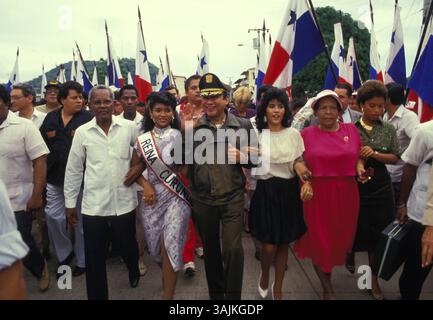 FILE - General Manuel Antonio Noriega speaks to the press in Panama in ...