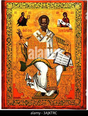 Theodore Poulakis' depiction of Saint Nicholas, painted between 1650 ...