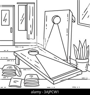 Cornhole Coloring Page for Kids Stock Vector Image & Art - Alamy